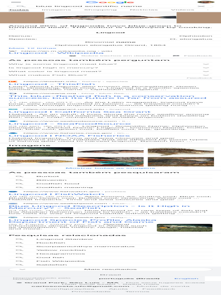 Blue Lingcod Cientific Name - Pesquisa Google | PDF | Trawling | Fish