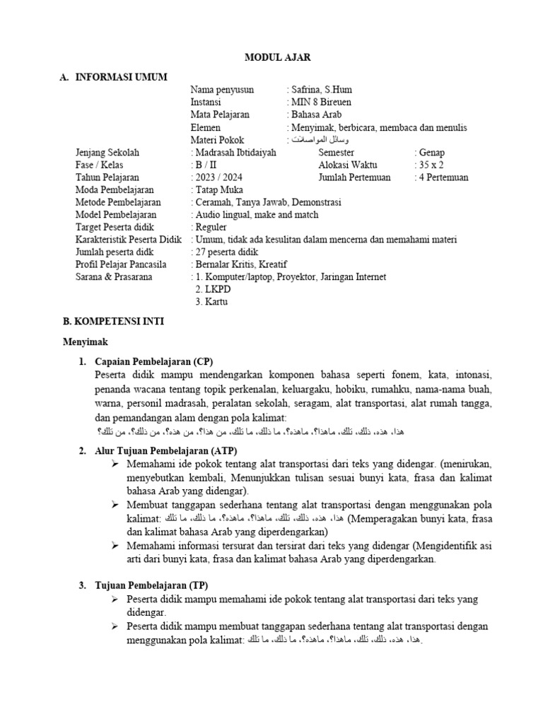 Modul Ajar Bab 4 | PDF | Kajian Bahasa Asing