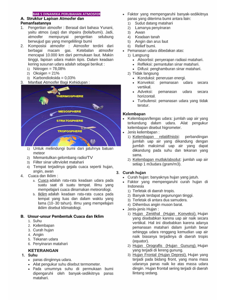 Rangkuman Materi Atmosfer | PDF