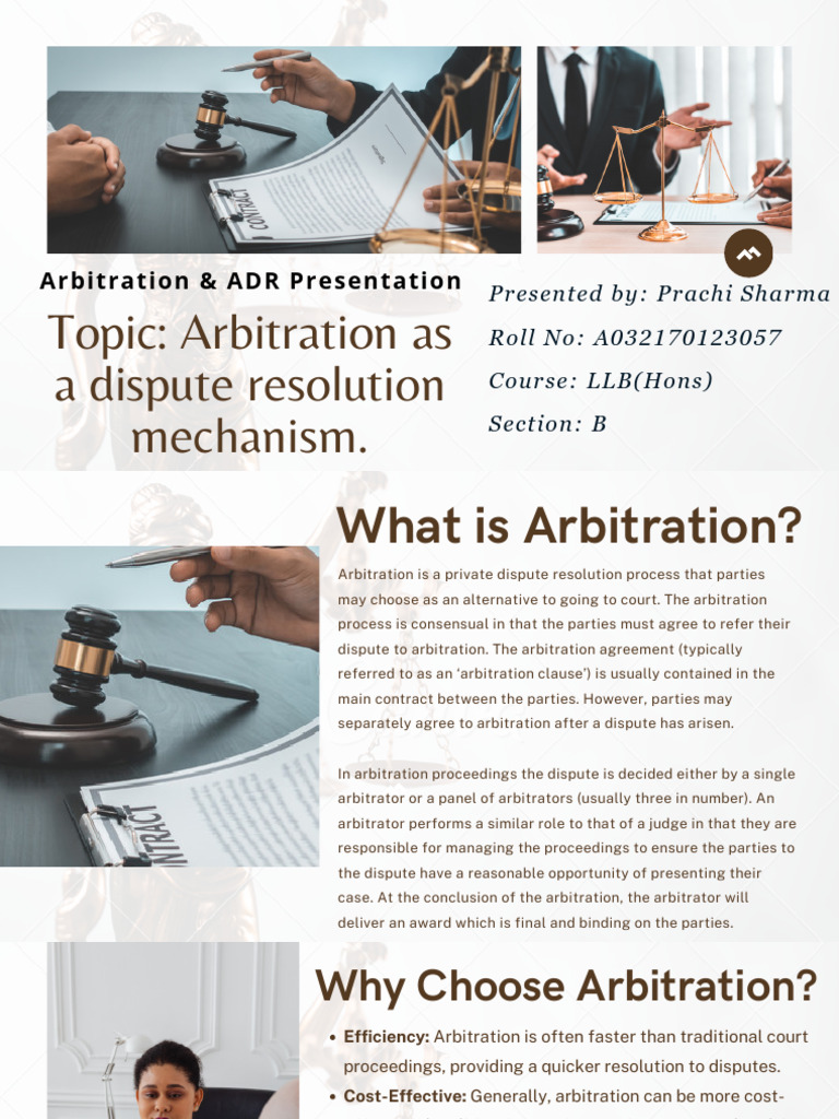 Brown Corporate Elegant Law Firm Presentation | PDF | Arbitration ...