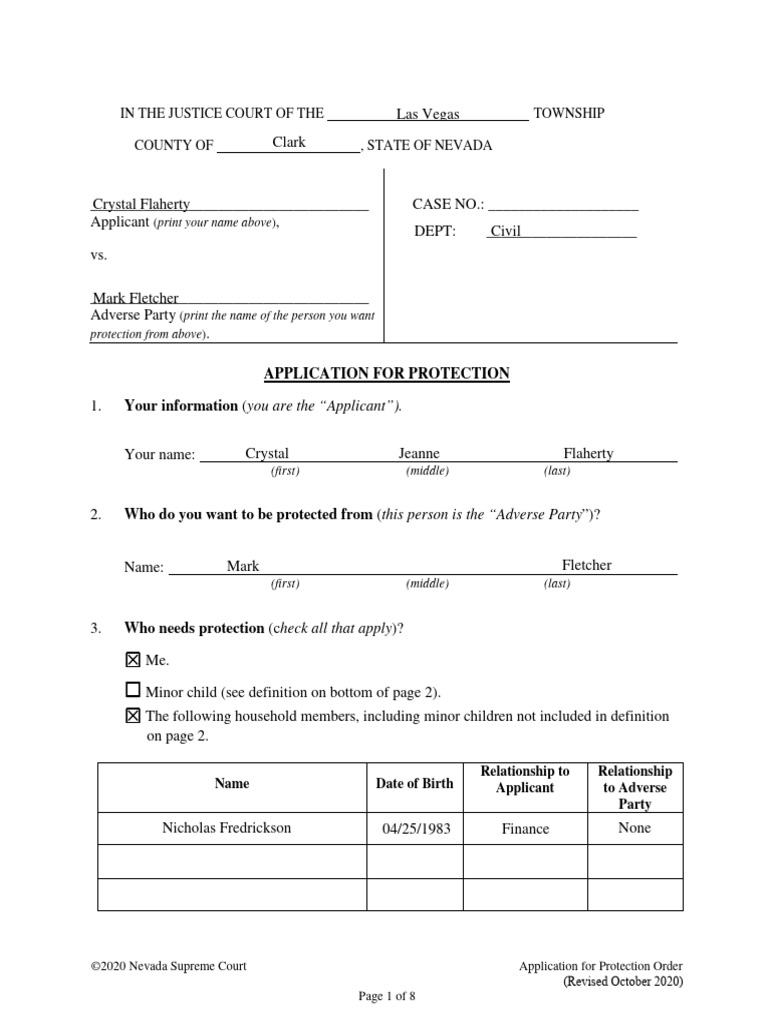 Stalking and Harassment Application Fillable | PDF | Assault | Stalking
