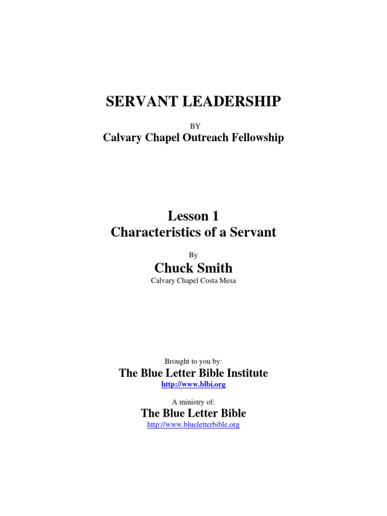 Characteristics of Servant Leadership | PDF | Glory (Religion) | Jesus