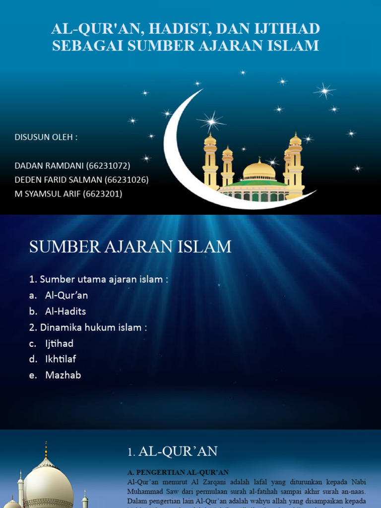 Kelompok 2 Al-Quran Dan Hadist, Ijtihad Sebagai Sumber Ajaran Agama ...