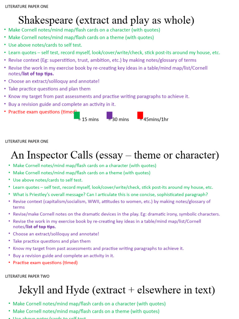 Comprehensive Literature Exam Revision Guide | PDF | Language Arts ...