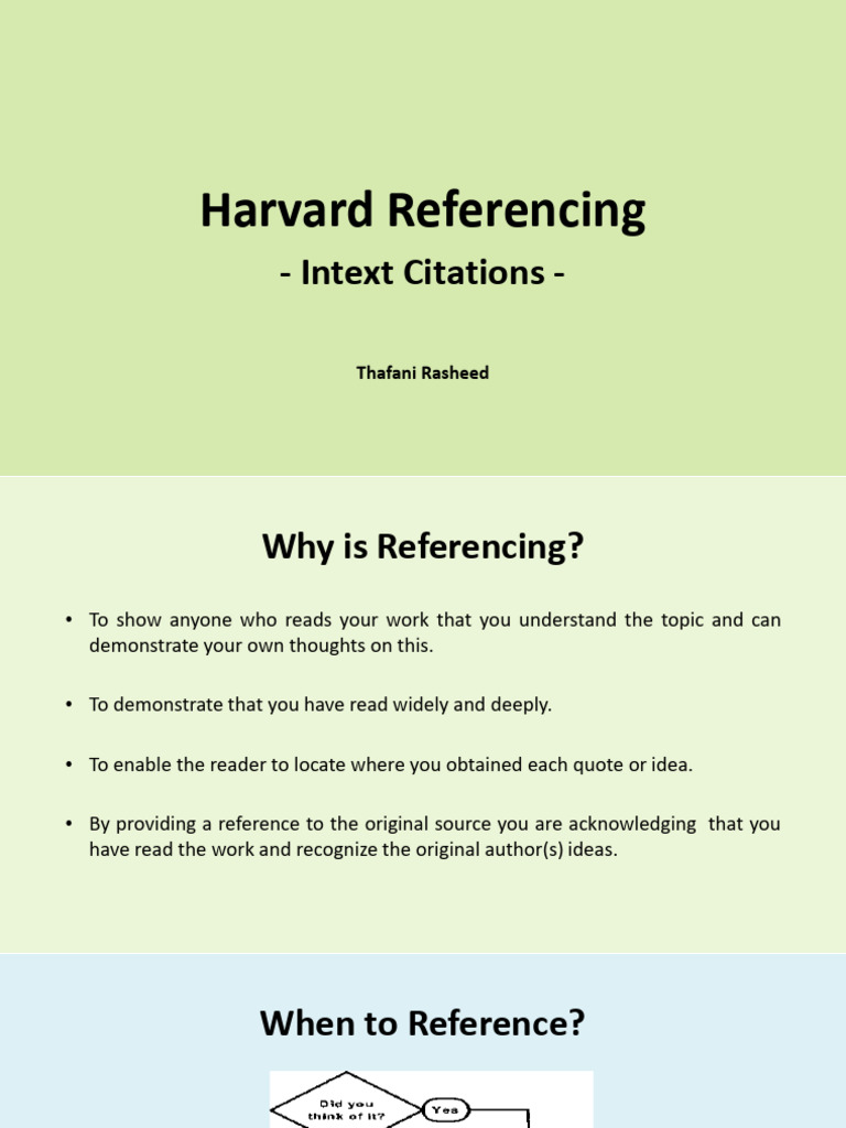 Havard Referencing - Intext Citations | PDF | Citation | Human ...