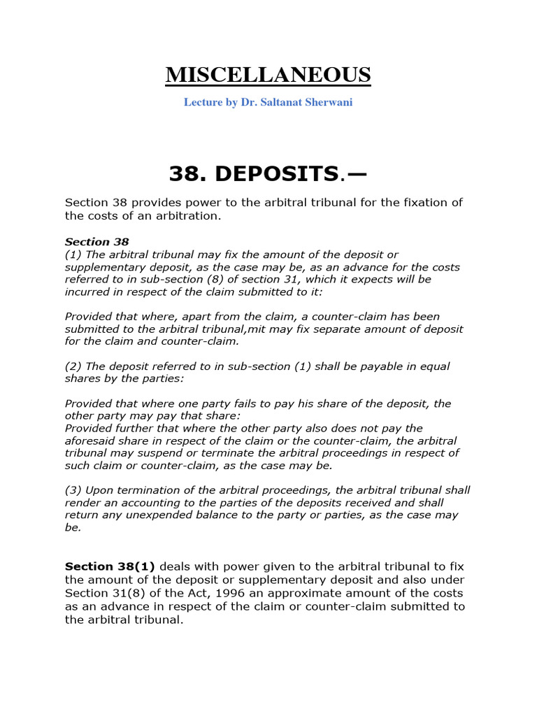 MISCELLANEOUS | PDF | Arbitration | Arbitral Tribunal