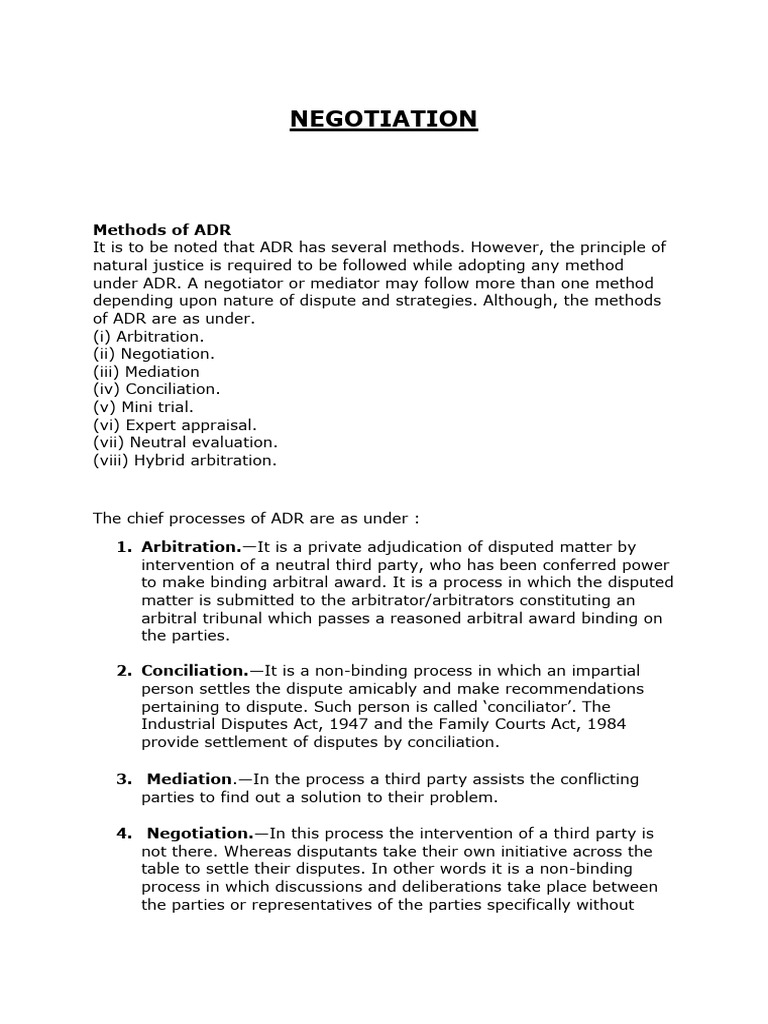 NEGOTIATION | PDF | Alternative Dispute Resolution | Negotiation