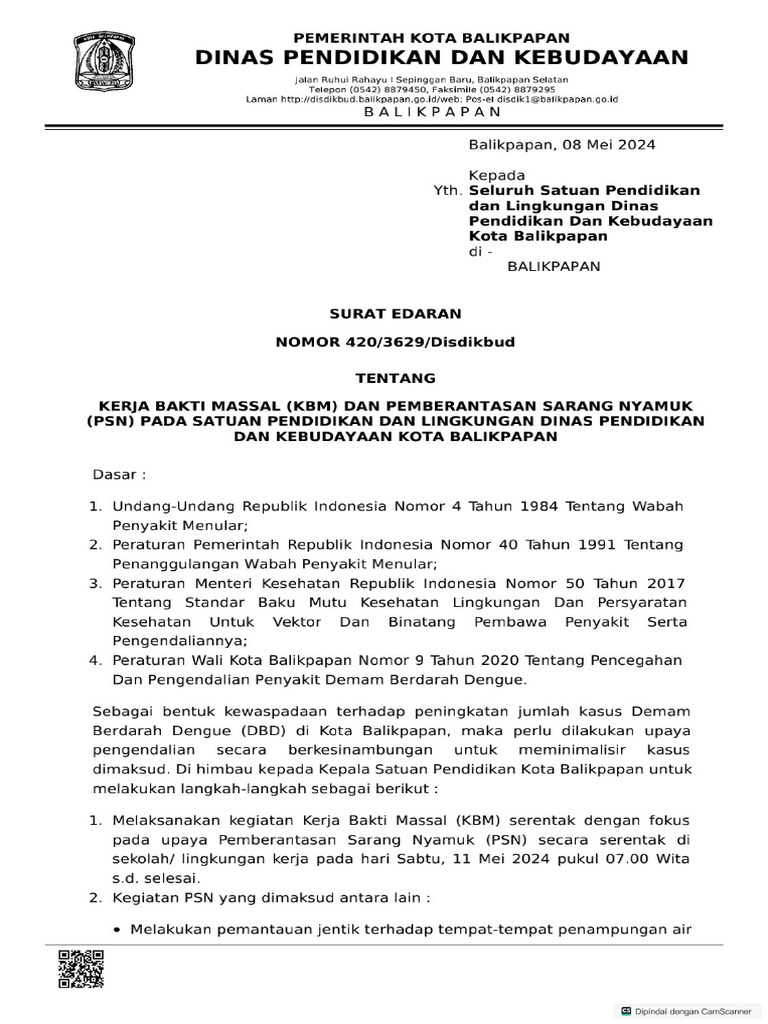 Surat Edaran KBM | PDF