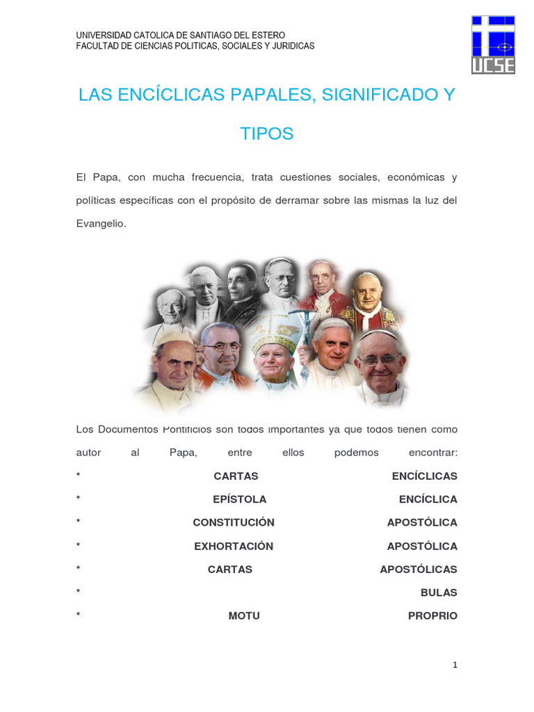 ENCICLICAS | PDF | Iglesia Católica | Papa