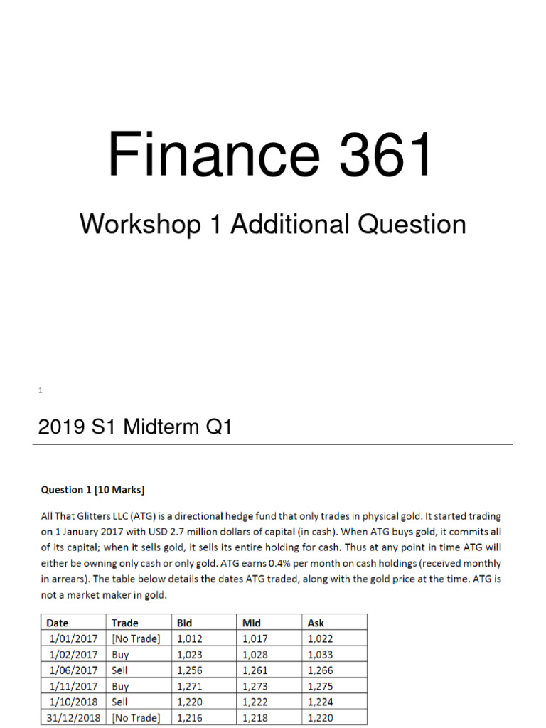 Workshop 1 Additional Question | PDF | Investing | Economies