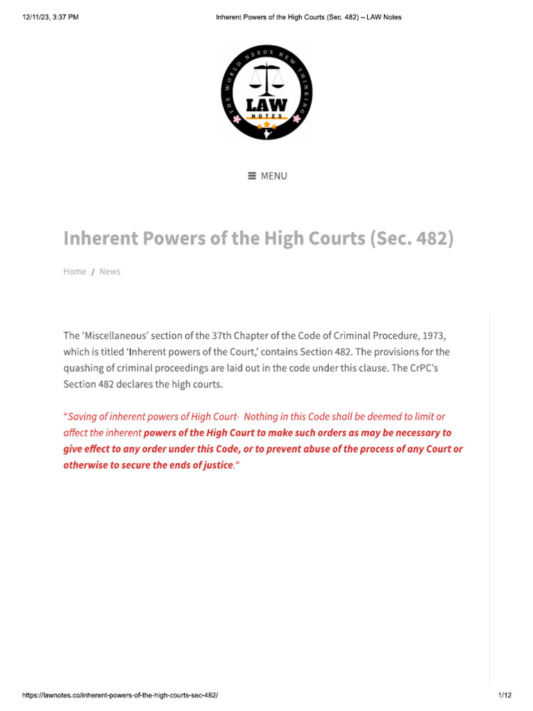 Inherent Powers | PDF