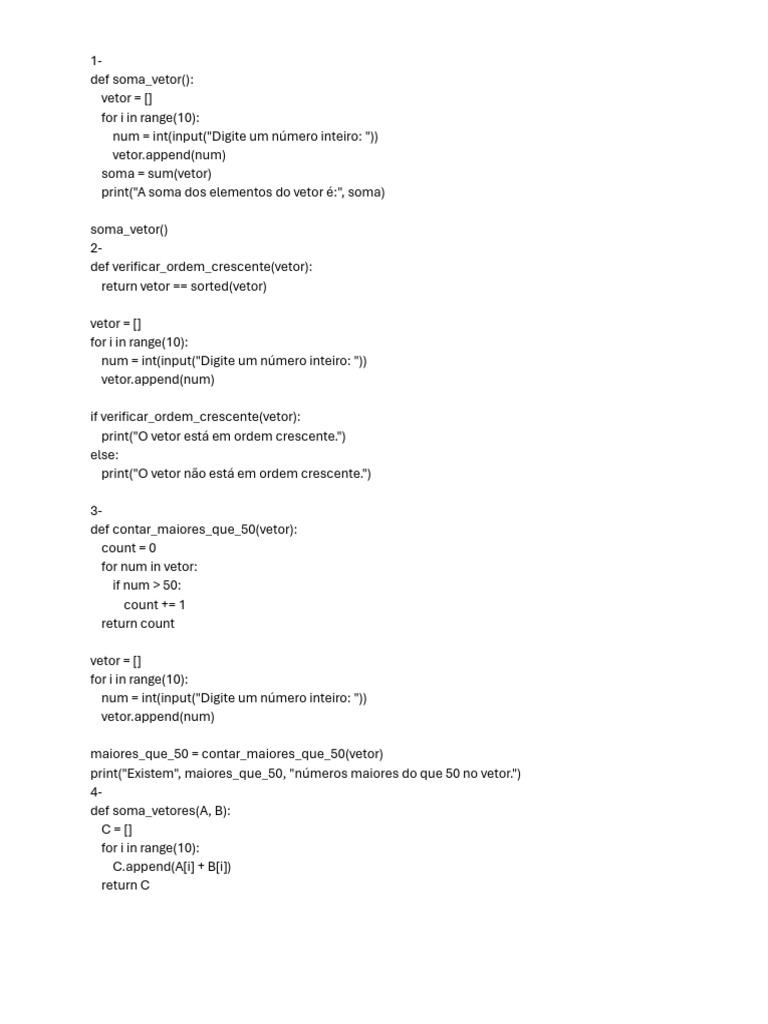 Exercicios Python | PDF | Algoritmos e estruturas de dados ... Exercicios Python | PDF | Algoritmos e estruturas de dados ...