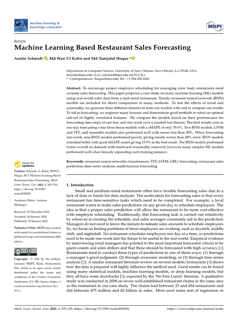 Make 04 00006 | PDF | Machine Learning | Forecasting