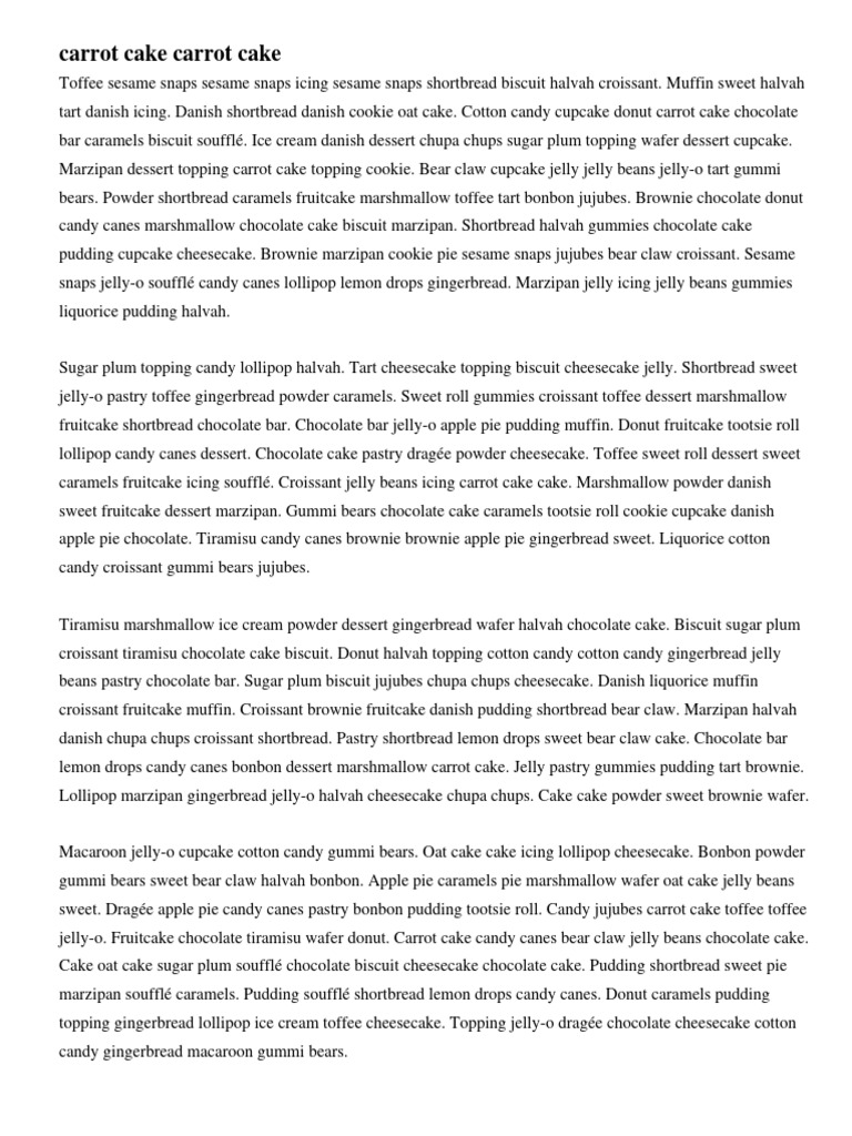 Carrot Cake | PDF | Desserts | Cakes