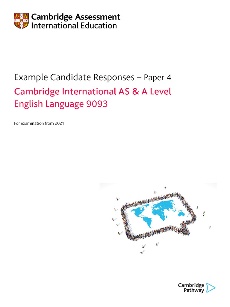 9093 Example Candidate Responses Paper 4 (For Examinations From 2021) | PDF