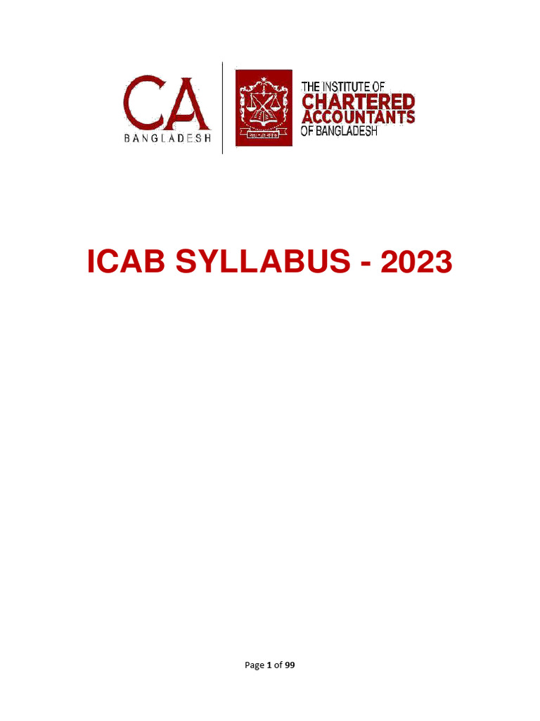 ICAB Syllabus | PDF | Internal Control | Taxes