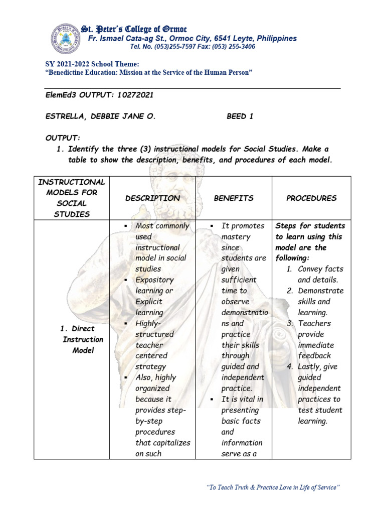 Estrella, Debbie Jane O. - Elemed3output10272021 | PDF | Hypothesis ...