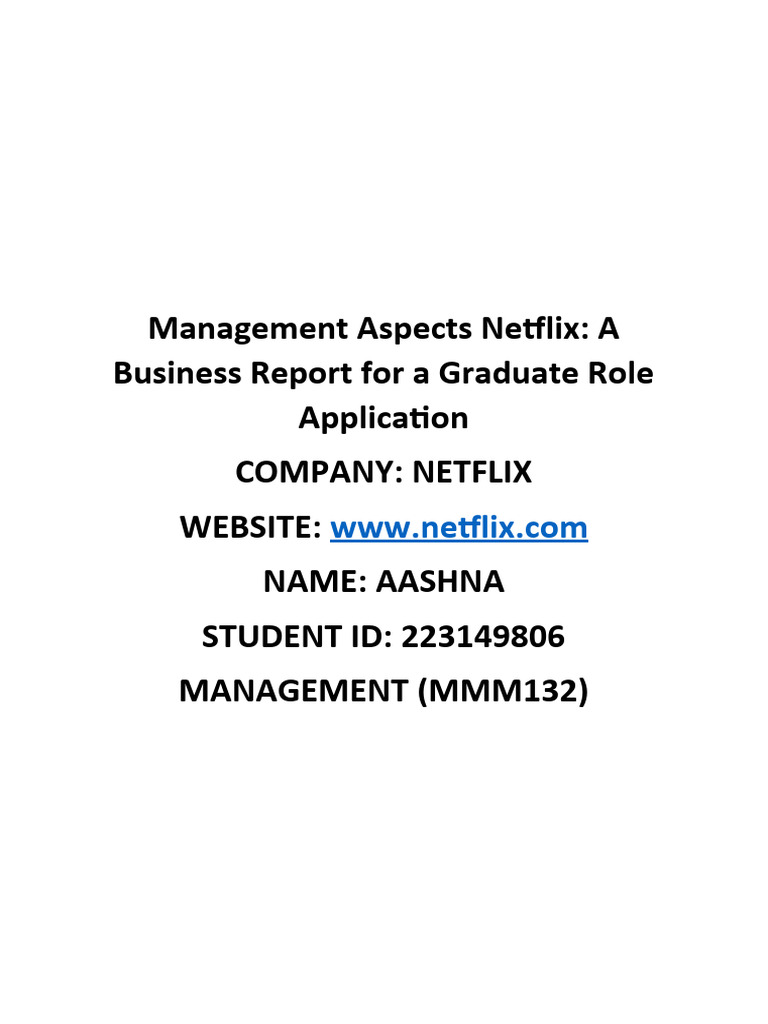 Management Aspects Netflix | PDF | Corporate Social Responsibility ...