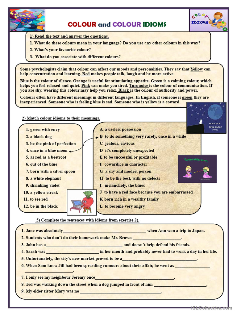 Colour and Colour Idioms | PDF | Color | Vision