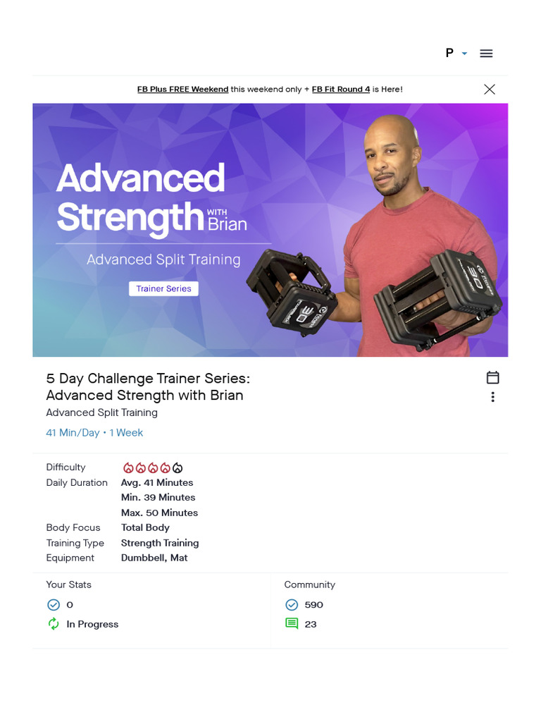 5 Day Challenge Trainer Series Advanced Strength With Brian Advanced ...