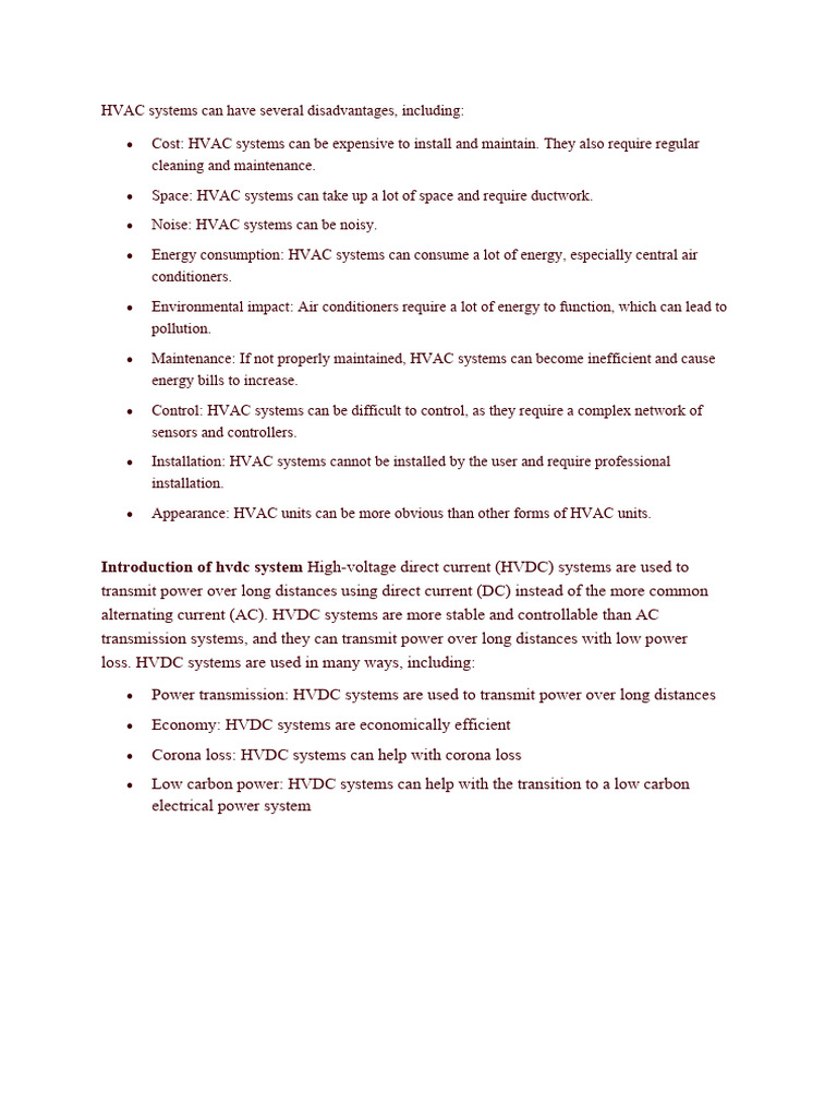 HVAC Systems Can Have Several Disadvantages | PDF | High Voltage Direct ...