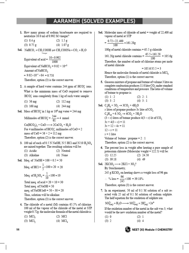 6620d1988e698d00182d695e_##_Some Basic Concepts of Chemistry_Study Module | PDF | Mole (Unit ...