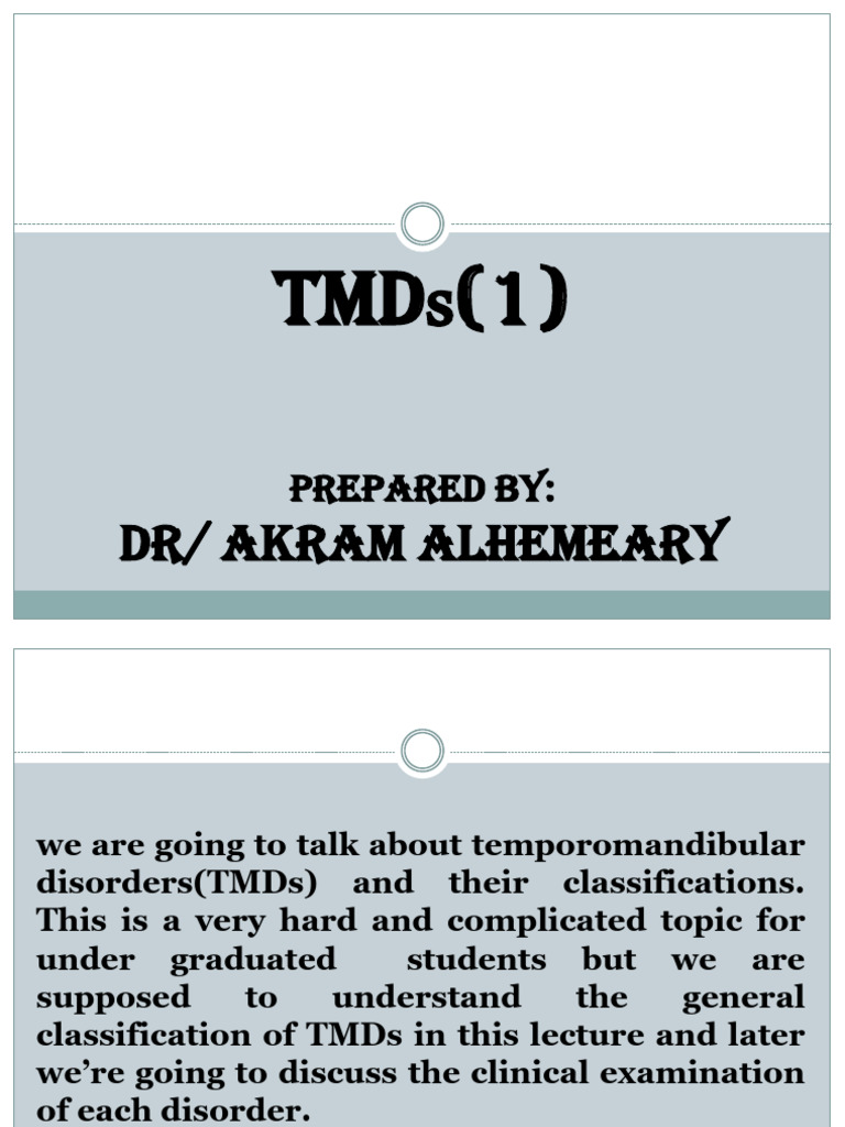 TMD ,,,,,,,,,,,6 | PDF | Myofascial Trigger Point | Pain