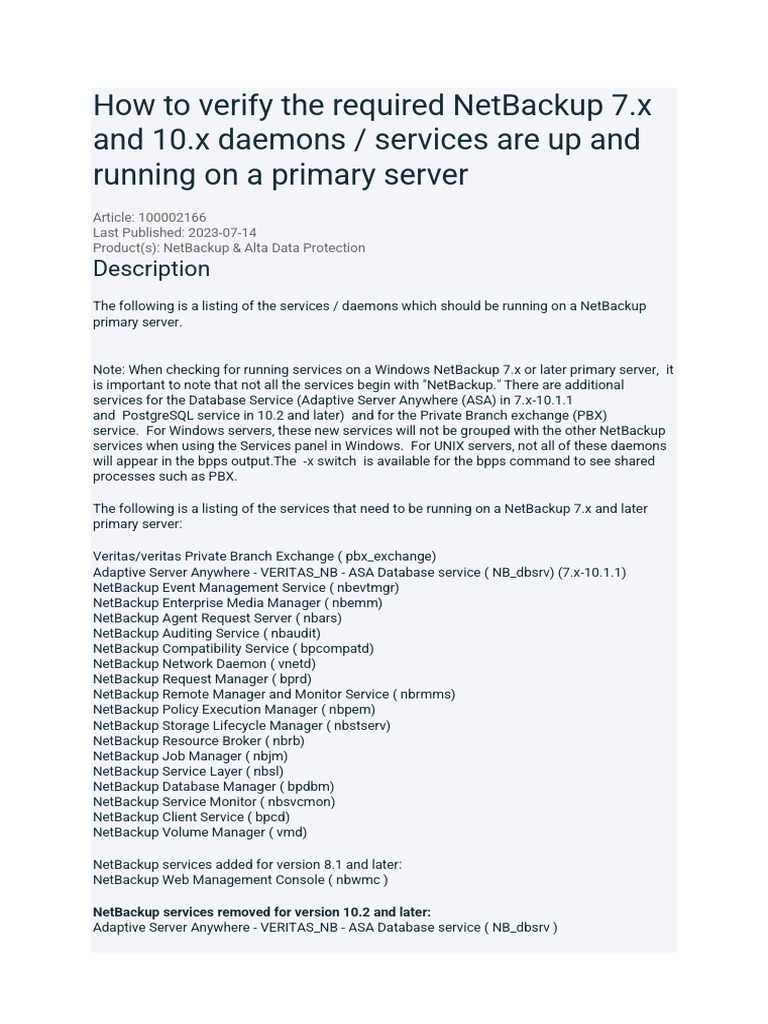 The Required NetBackup | Download Free PDF | Server (Computing) | Microsoft Windows