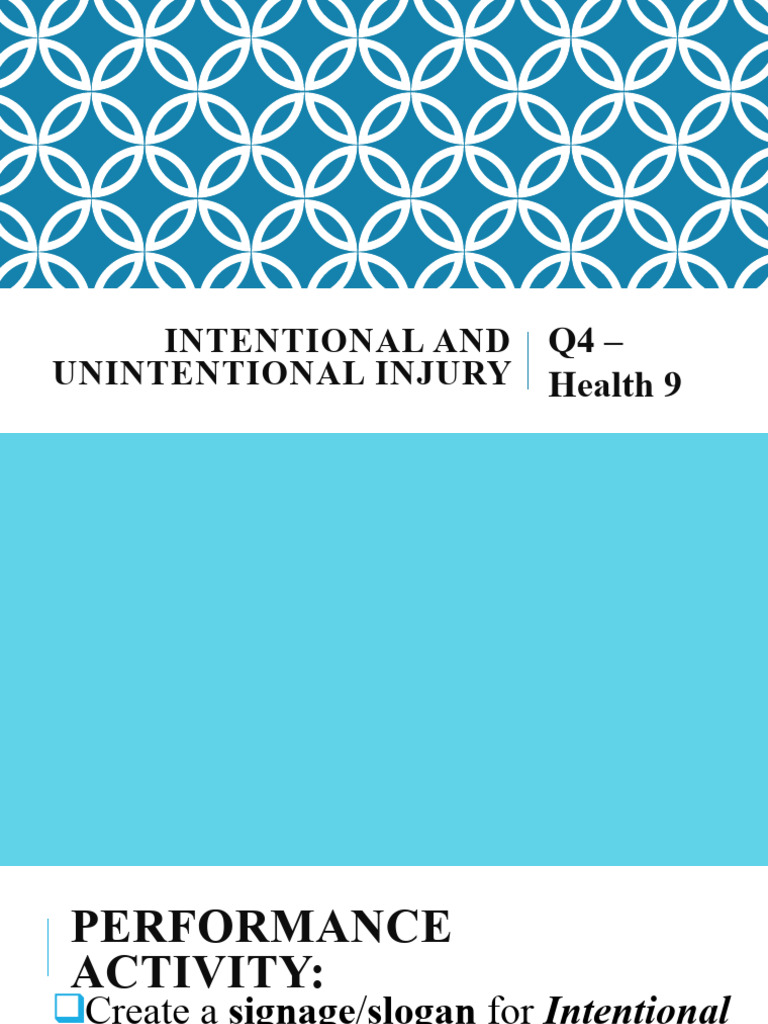 Slogans for Intentional vs. Unintentional Injury | PDF | Career ...
