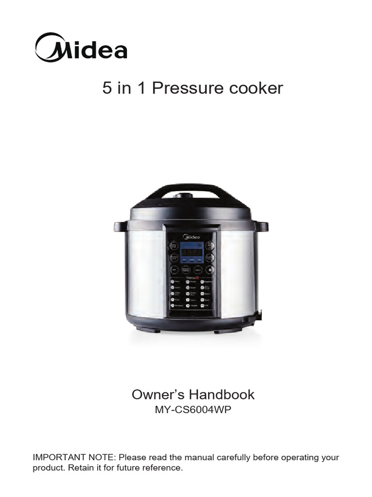Midea My-Cs6004w User Manual | PDF | Pressure Cooking | Ac Power Plugs ...