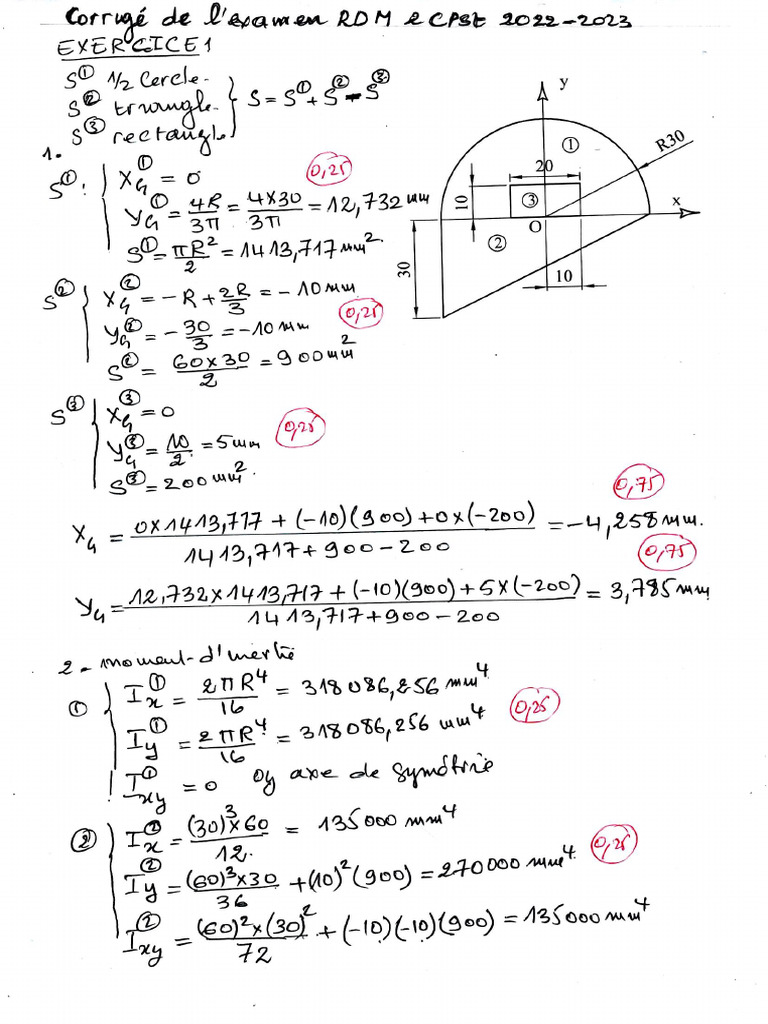Corrigé Examen RDM 2022-2023A | PDF