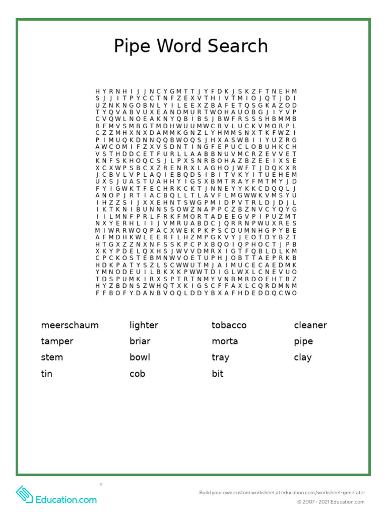 Pipe Word Search | PDF