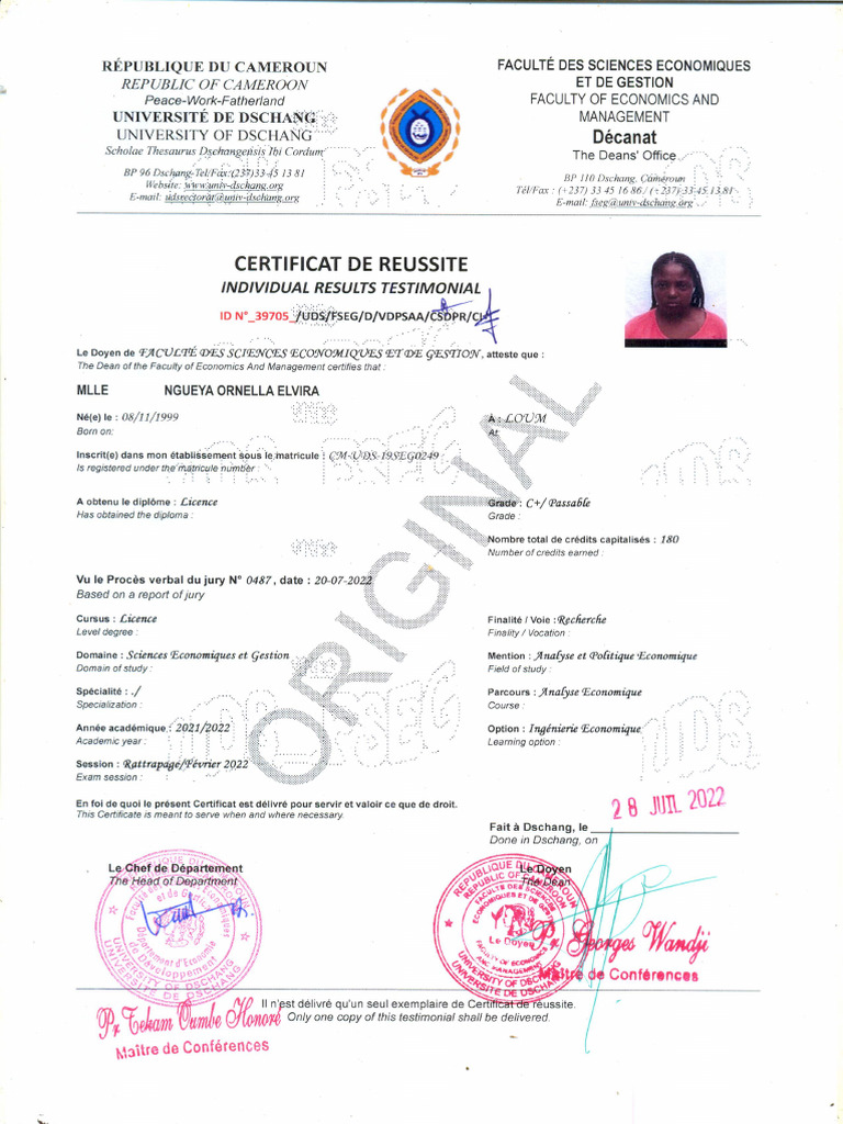 Certificat de Reussite0001 | PDF