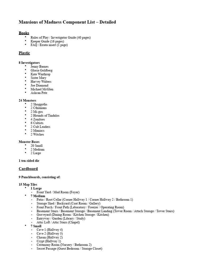 MM Component List Detailed | PDF