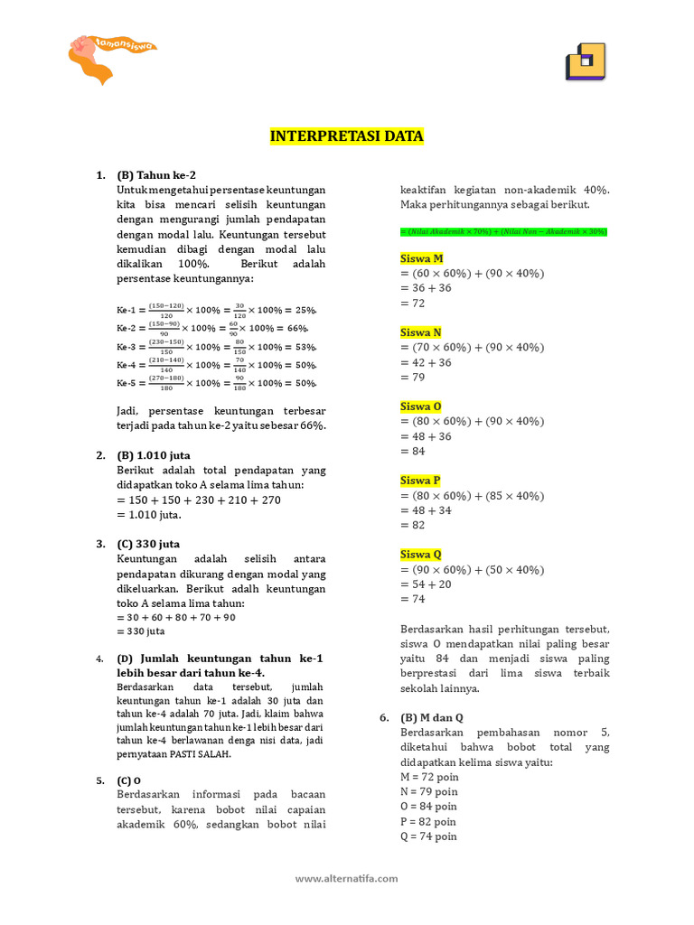 -Pembahasan- BAB 7 Interpretasi Data 001 | PDF