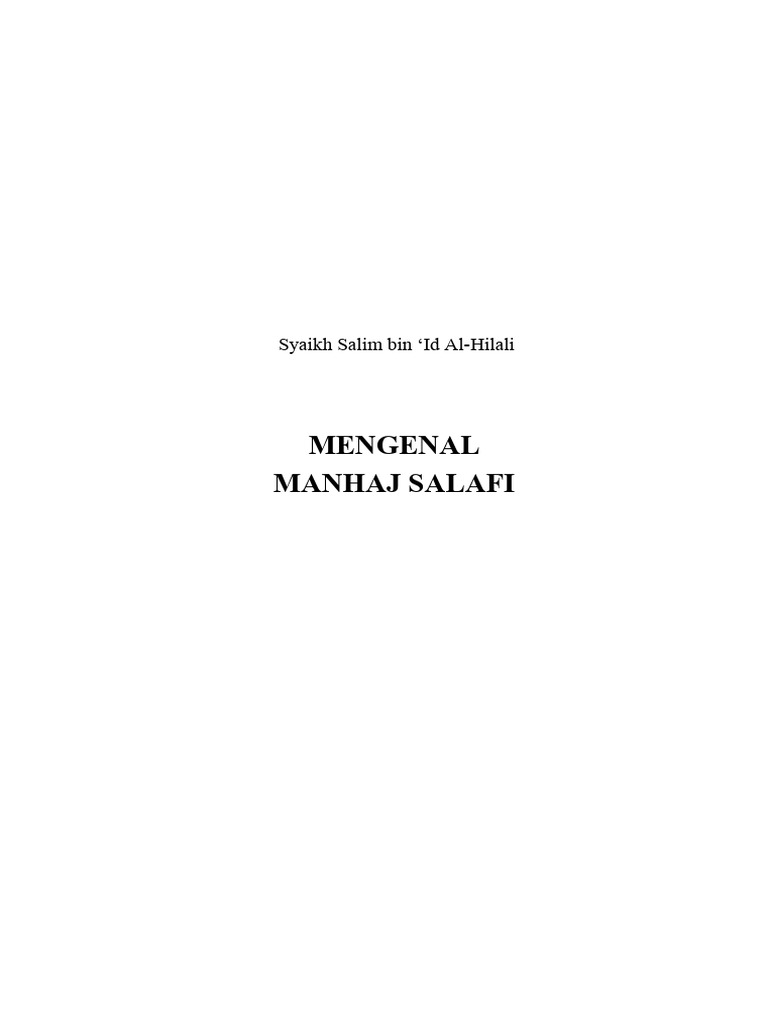 Mengenal Manhaj Salafi | PDF