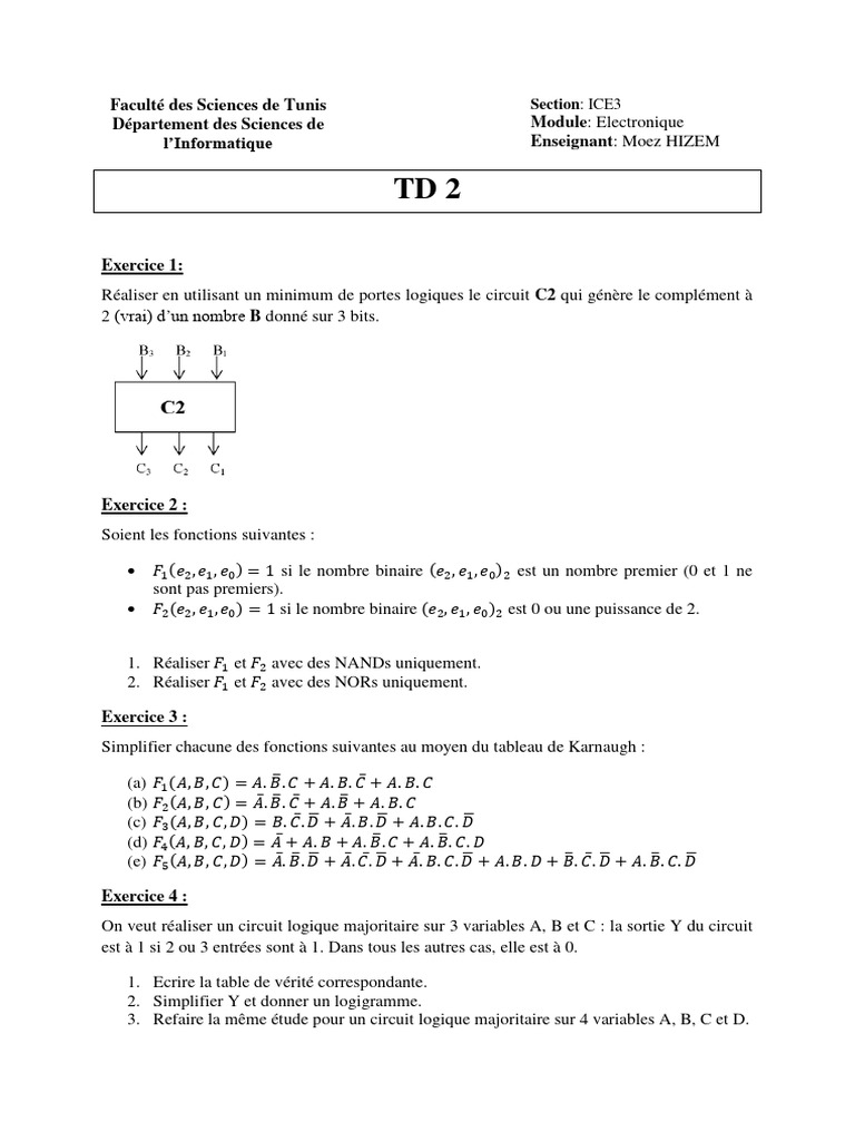 ICE3 CL TD2 Enoncé | PDF