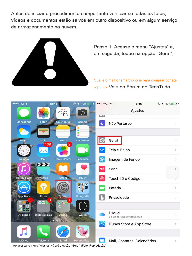 Como Resetar iPhone 6 e 6S | PDF