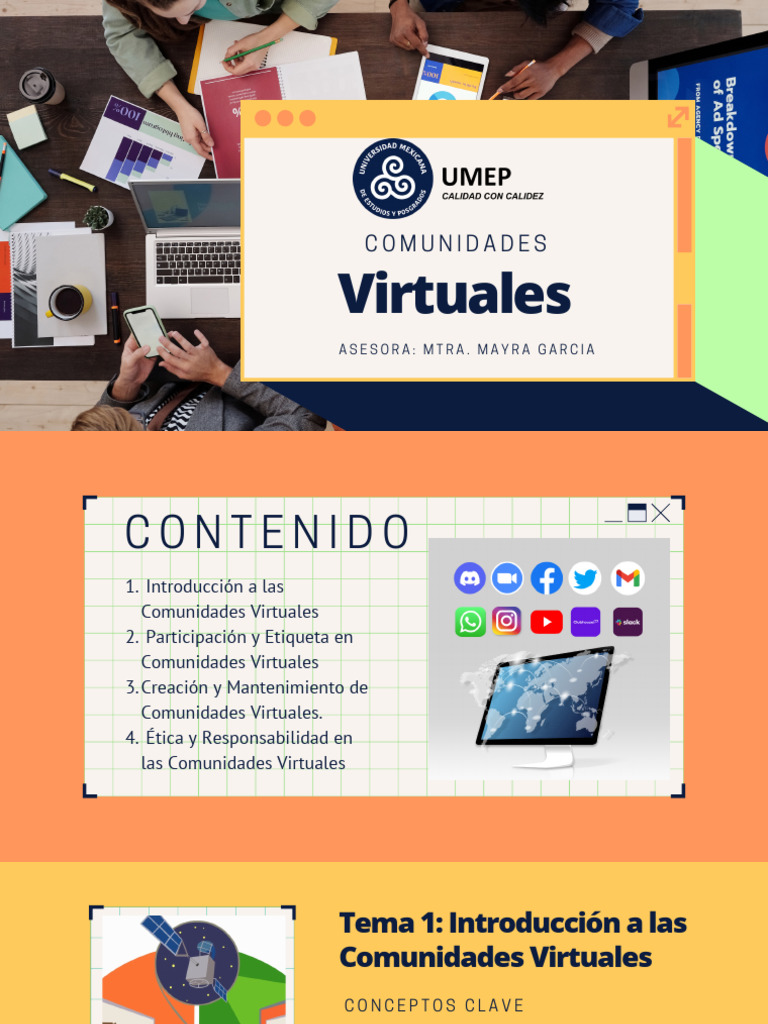 Presentacion COMUNIDADES VIRTUALES- BACHILLERATO UMEP | PDF | Internet ...