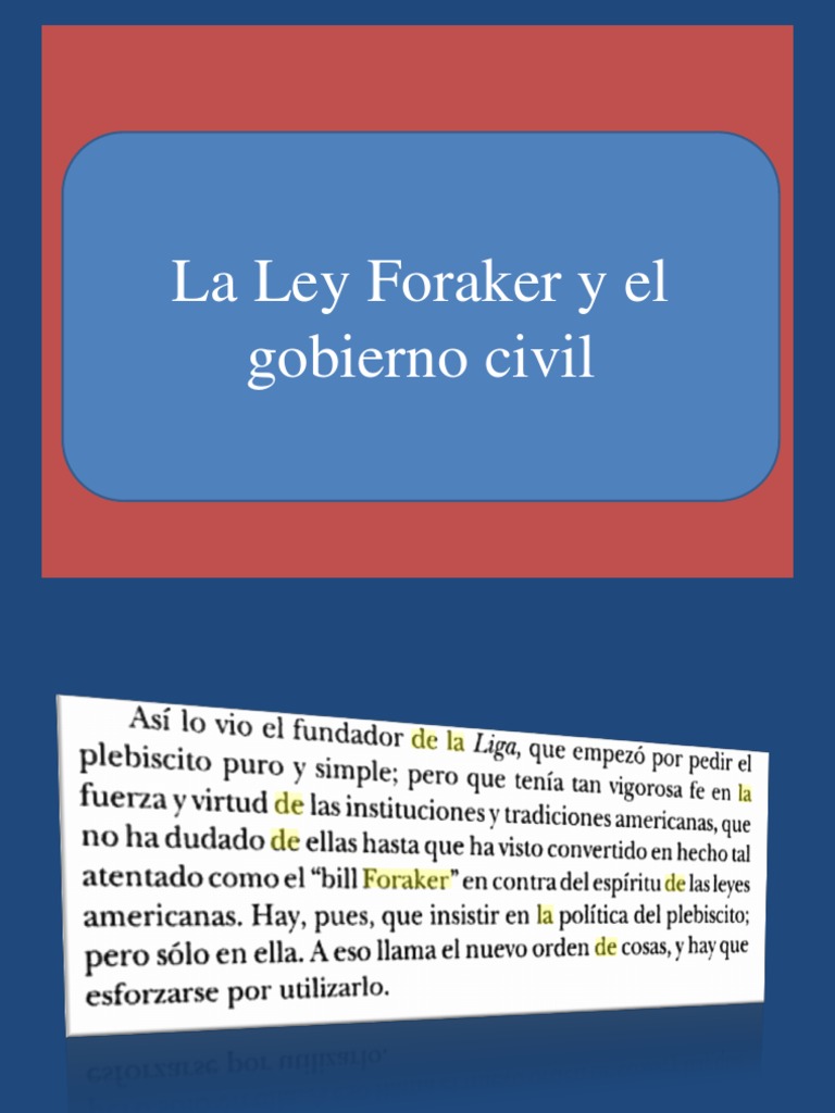 Ley Foraker | PDF | Puerto Rico | Federación
