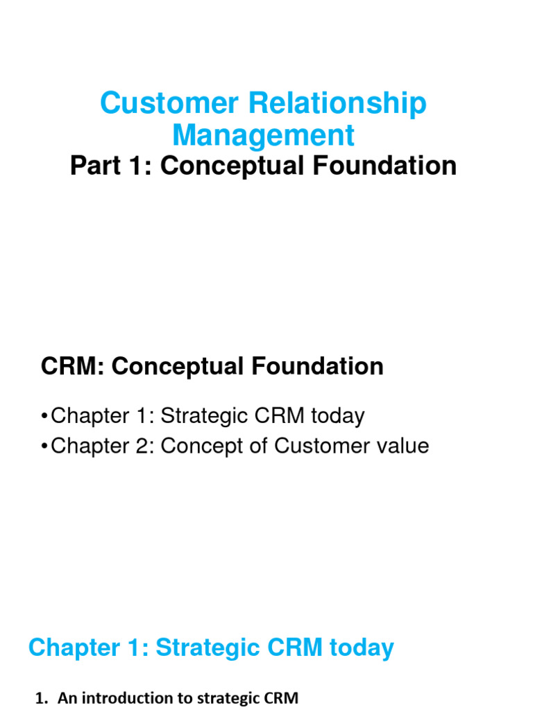 CRM _ Part 1 _ Conceptual Foundation | PDF | Customer Relationship ... CRM _ Part 1 _ Conceptual Foundation | PDF | Customer Relationship ...