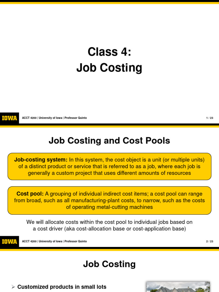 4, Job Costing | PDF | Inventory | Cost