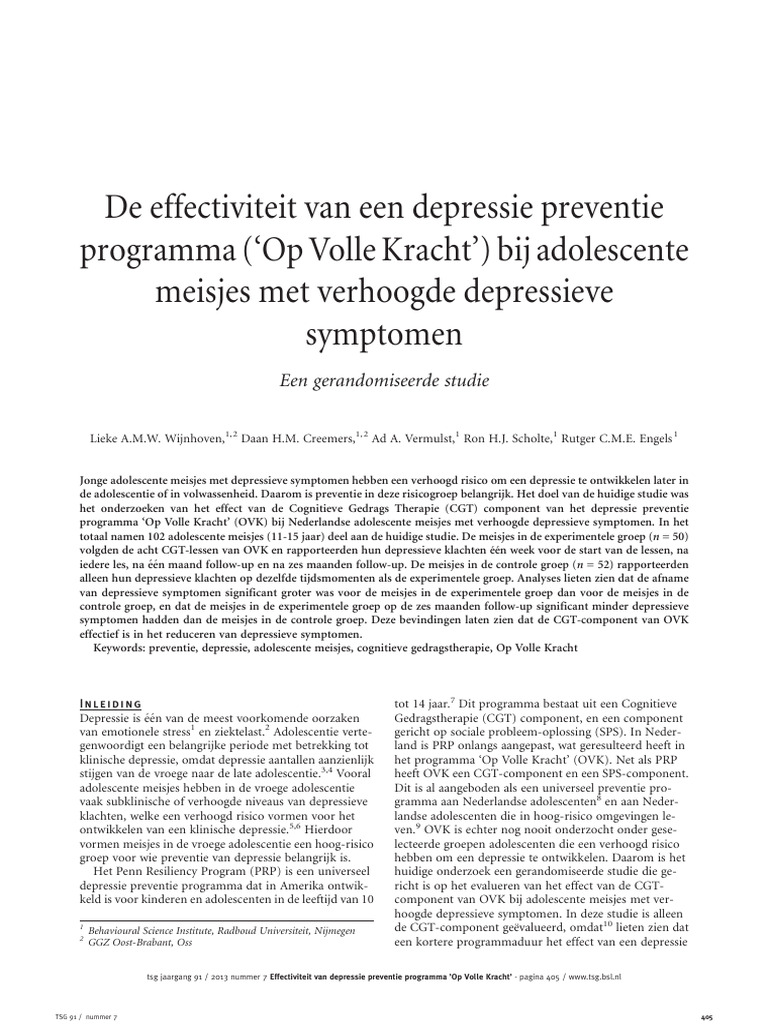 Wijnhoven Et Al. (2013) TSG | PDF
