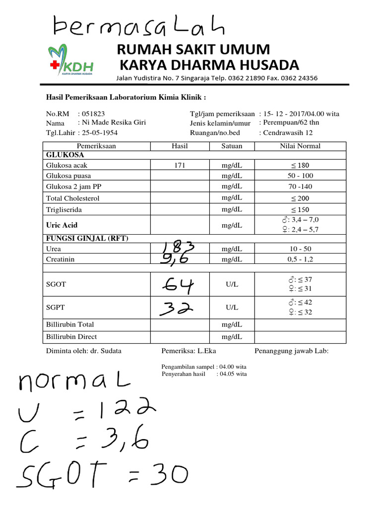 Form Hasil K KlinikLgkp Ketik | PDF