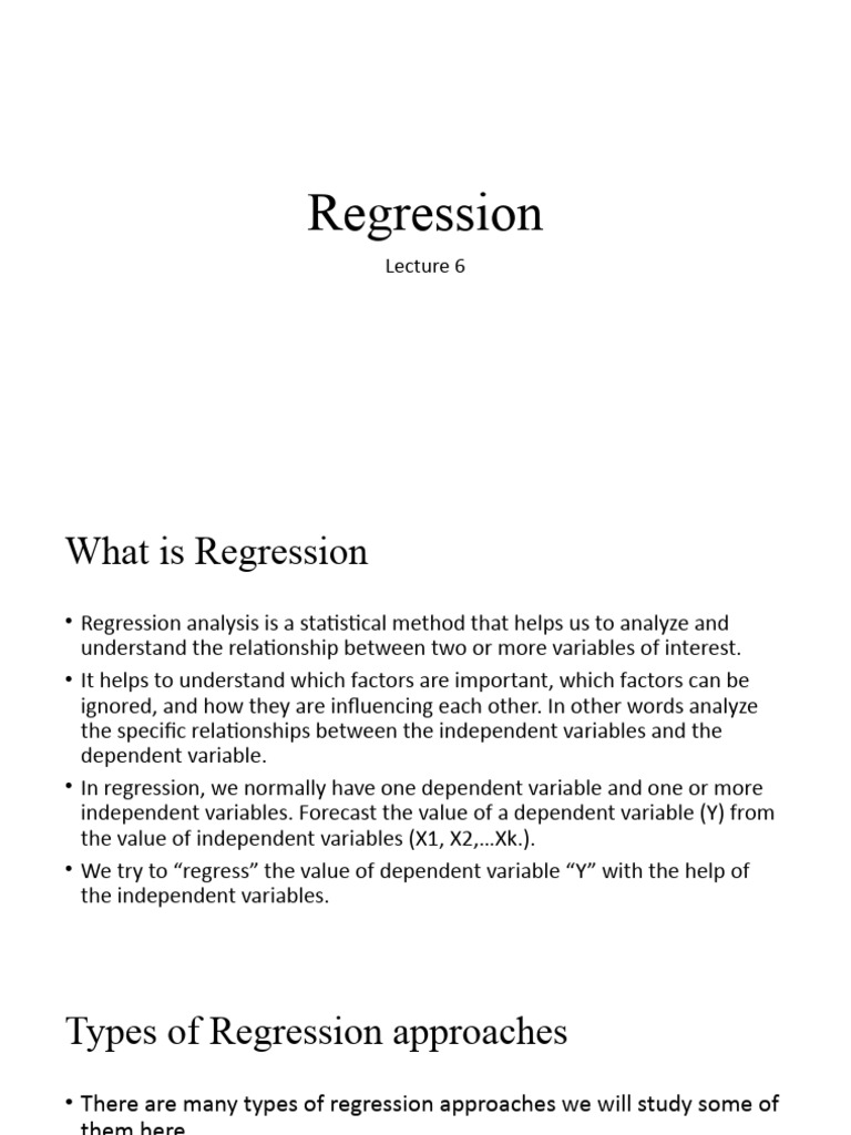 Lecture6 Regression Pdf Linear Regression Errors And Residuals