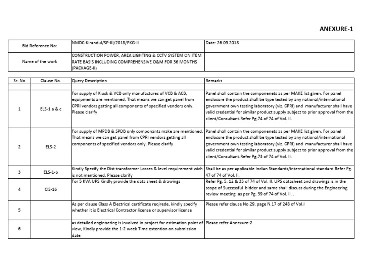 Annexure 1 | PDF | Engineering