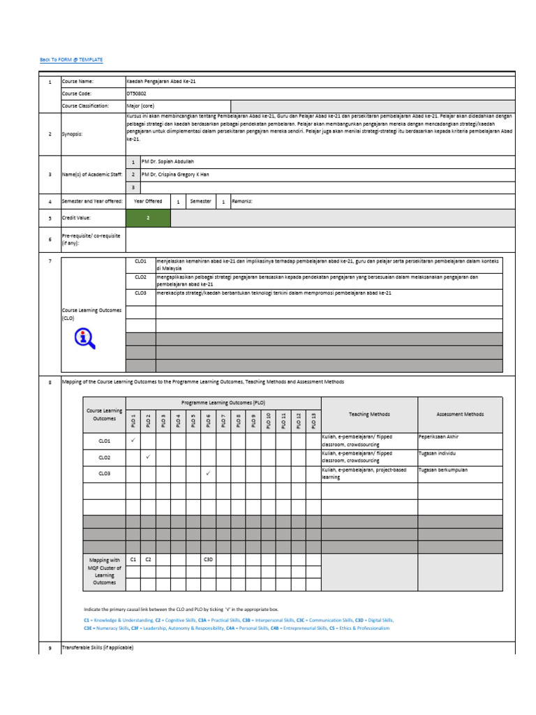 Course Structure DT50802 | PDF | Behavior Modification | Learning