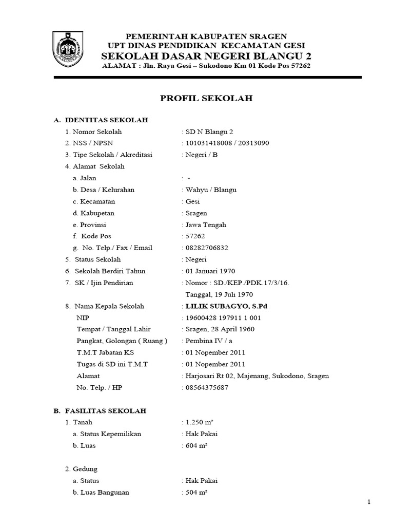Profil Baru BL 2 | PDF
