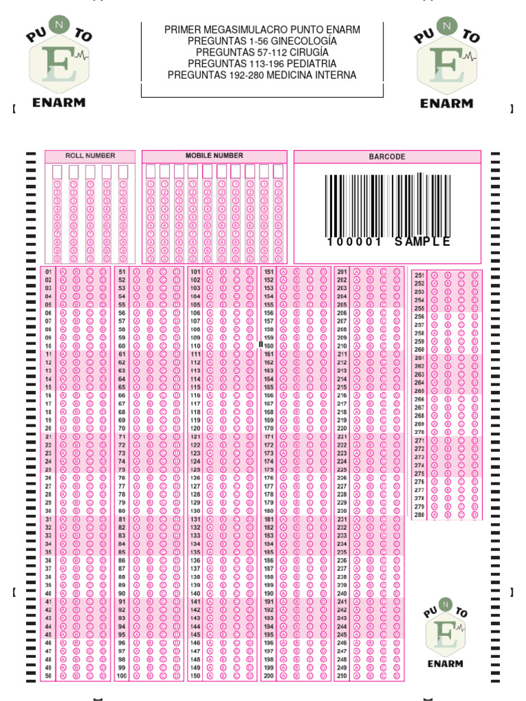 Hoja de Respuesta Punto Enarm | PDF