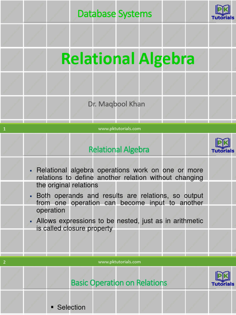08 Relational Algebra | PDF | Relational Model | Mathematics